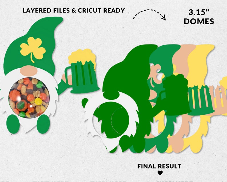 St. Patrick's Day Candy Dome Svg Kids Candy Svg Gnome - Etsy