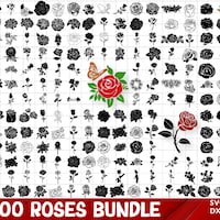 Valentines Day Svg, ROSE SVG Bundle, Rose Svg, Rose Clipart, Rose Cut ...