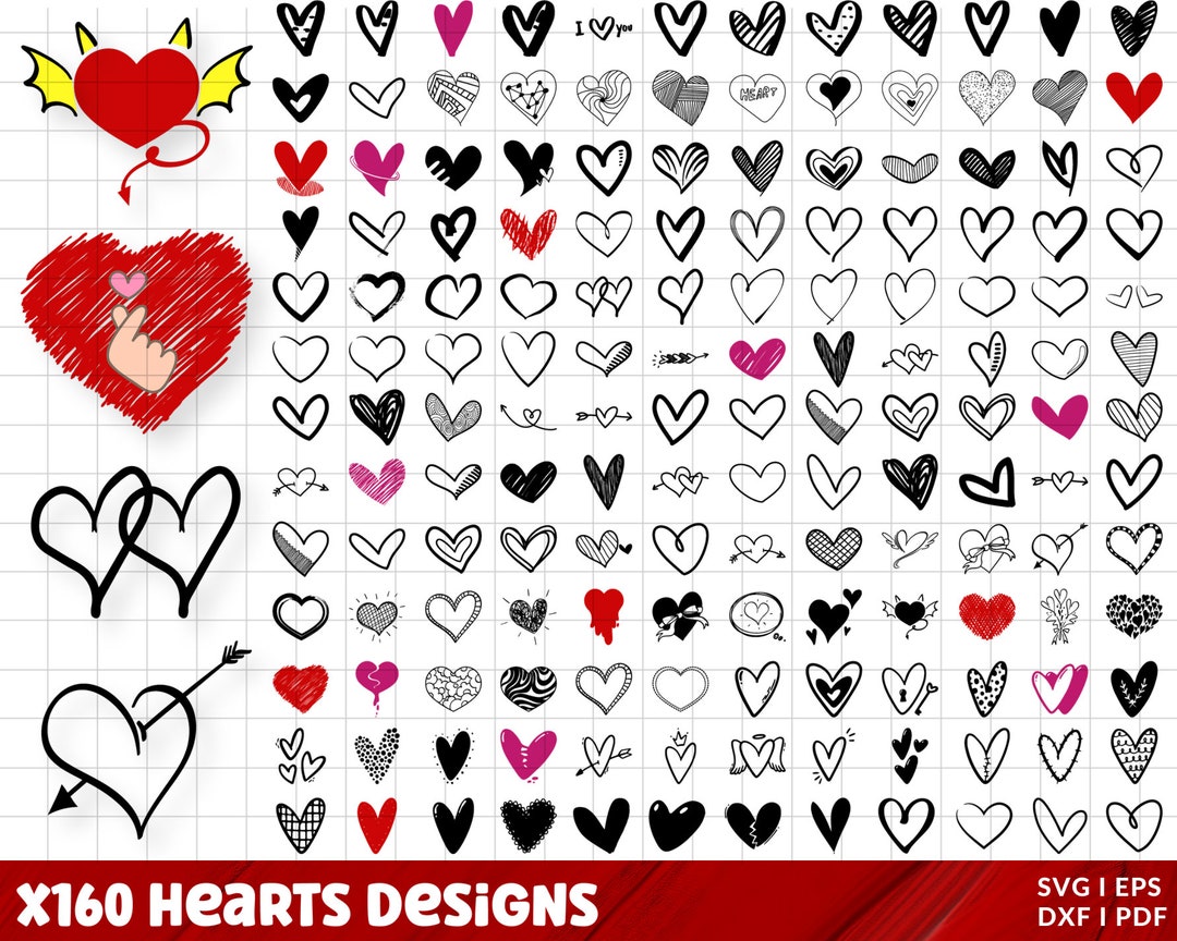 Heart Svg Bundle, Heart Svg, Hand Drawn Heart Svg, Open Heart Svg ...