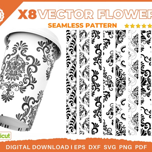 Damask Seamless Pattern Svg Tooled Leather Svg Floral - Etsy