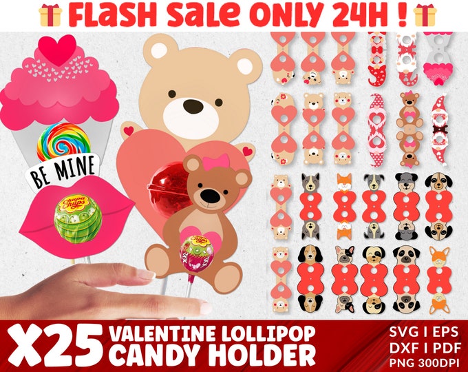 Printable & Cut File: Valentine's Day Heart Lollipop Holder (cricut ...