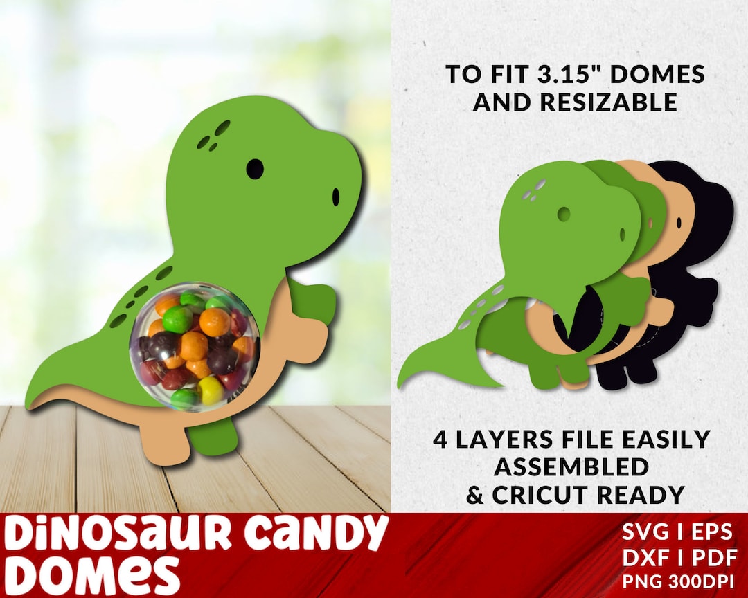 Dinosaur Candy Dome Svg, Chocolate Holder Svg, Dinosaur Candy Holder, T ...
