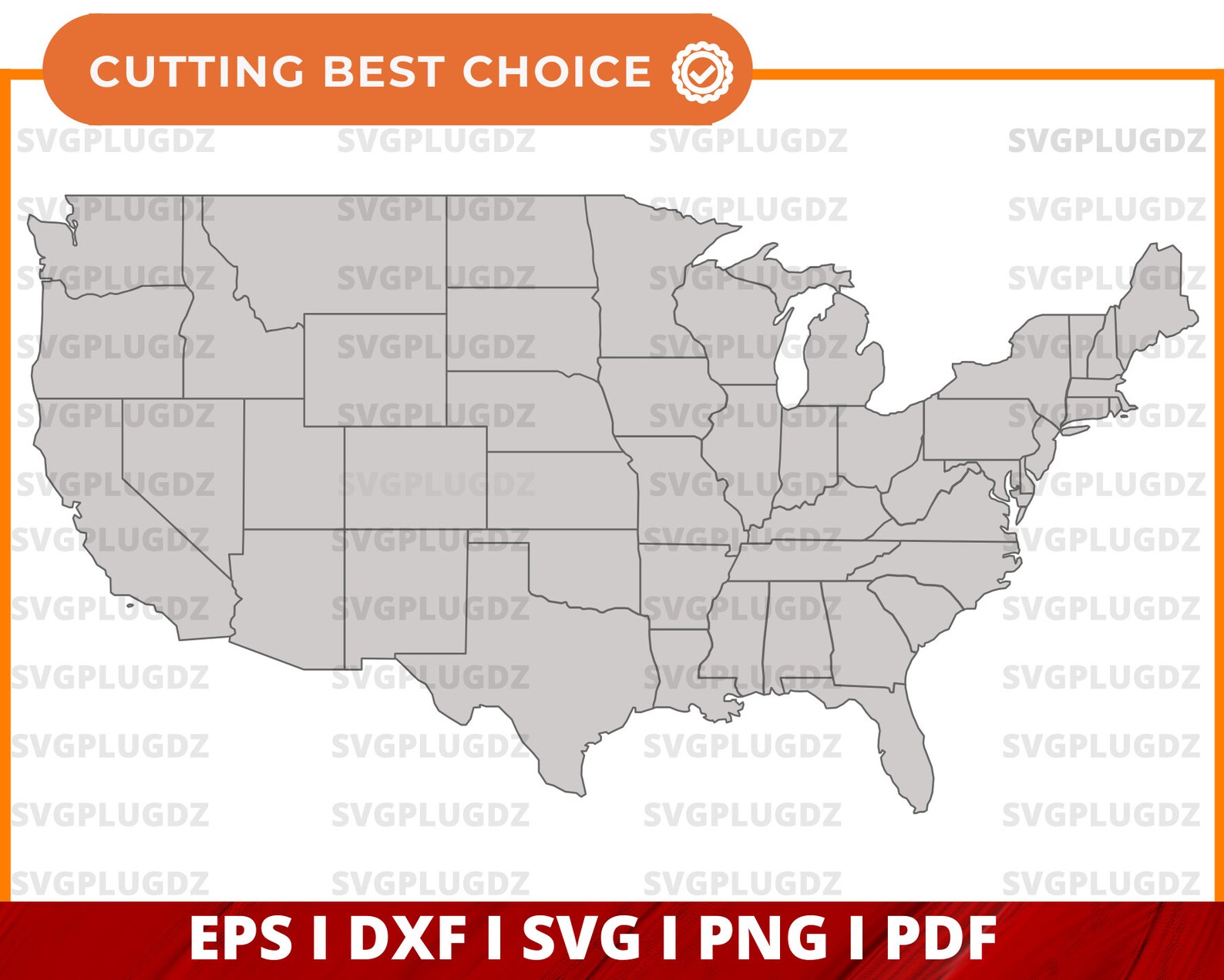 50 States SVG Bundle Outline United States Map Svg File Usa - Etsy