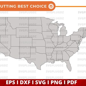 50 States SVG Bundle, Outline United States Map Svg File, Usa MAP SVG ...
