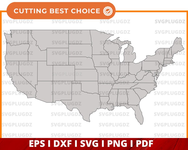 50 States SVG Bundle, Outline United States Map Svg File, Usa MAP SVG ...