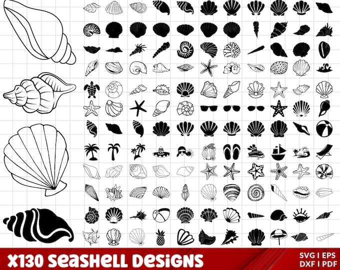 Seashell - Instant Digital Download - Svg, Png, Dxf, and Eps Files ...