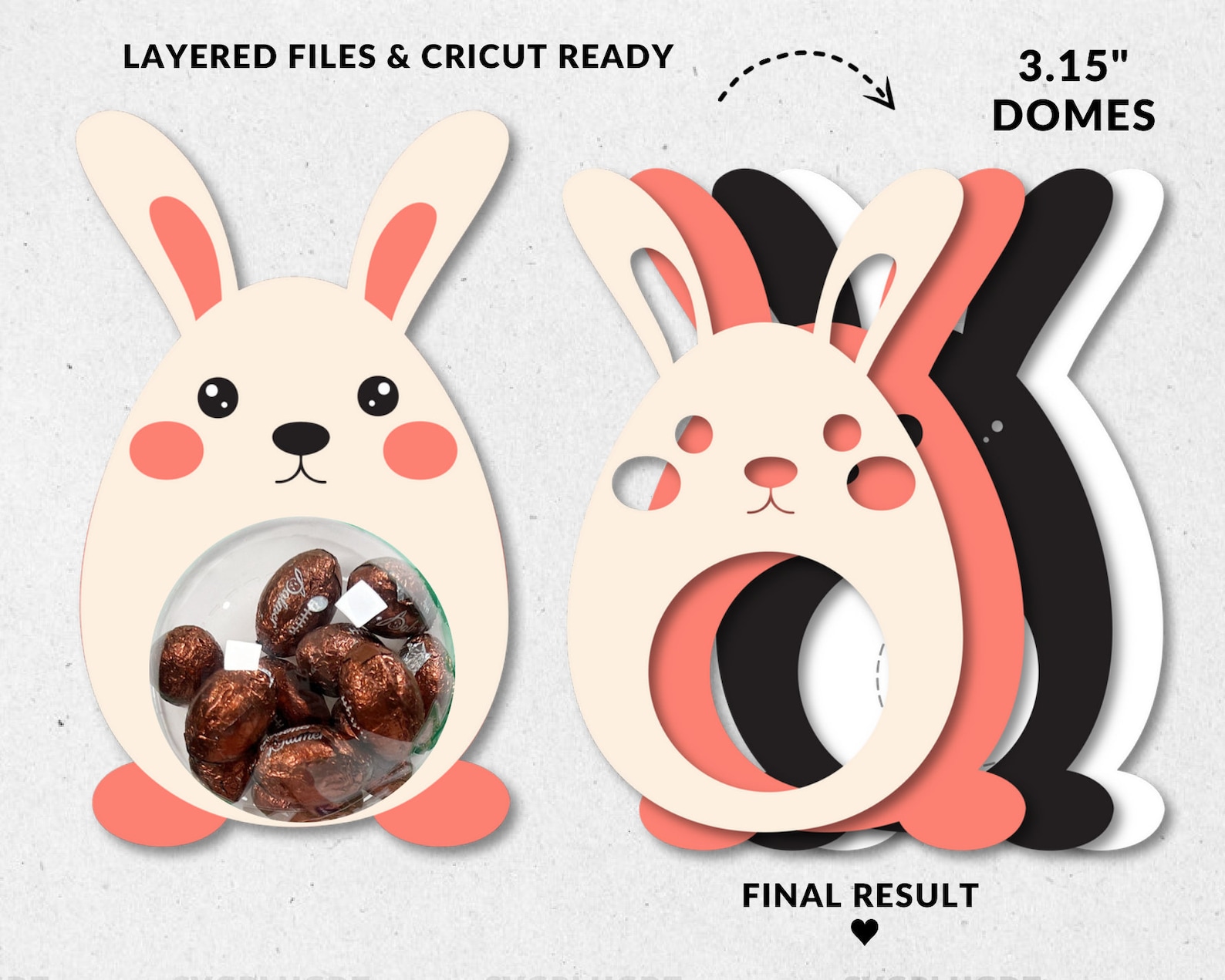 Easter Candy Dome SVG Bundle, Easter Candy Holder SVG, Bunny Candy ...