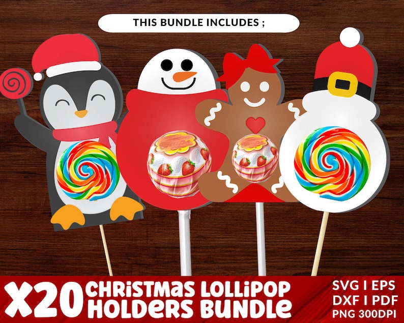 Christmas Lollipop Holder SVG Reindeer Lollipop Holder Cut - Etsy