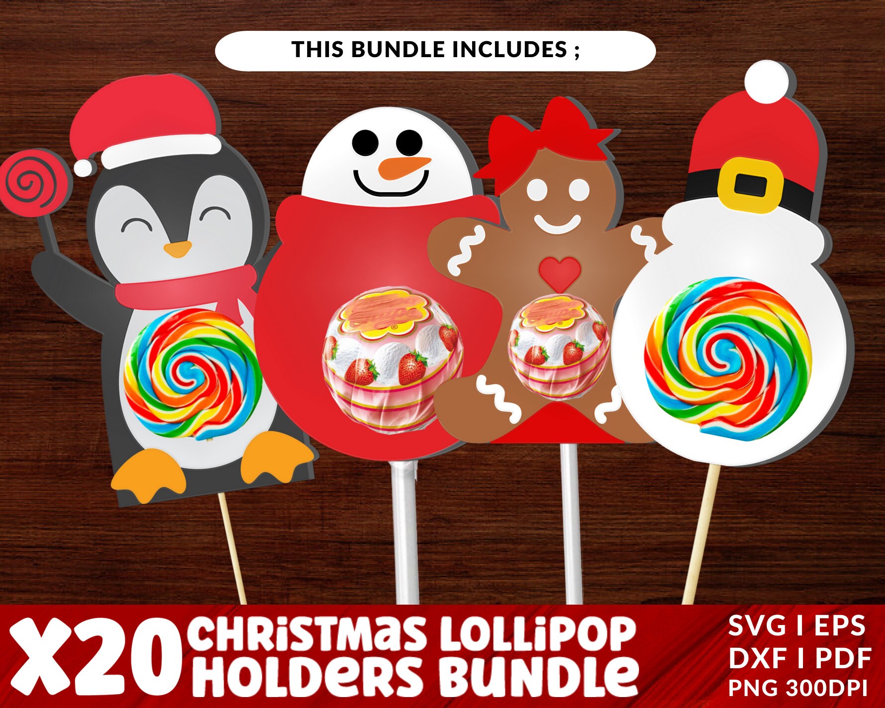 Christmas Lollipop Holder SVG Reindeer Lollipop Holder Cut - Etsy