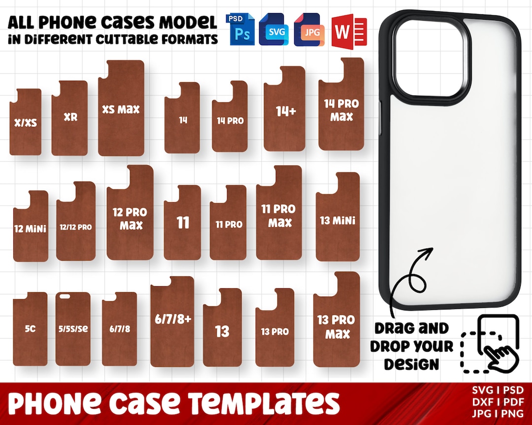 Phone Case Template Pack Svg, Phone Sublimation Template, Cricut Vector Bundle, Sublimation ...
