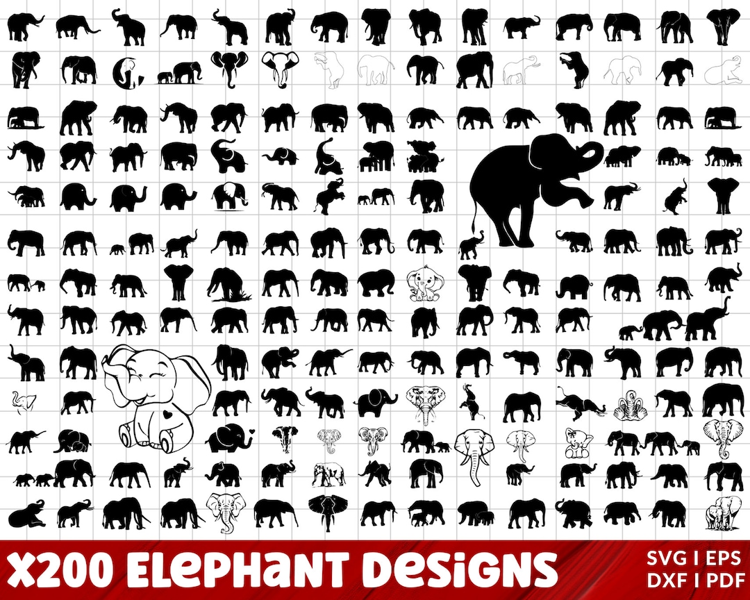 Elephant SVG Bundle, Cute Elephant Svg, Elephant Clipart, Elephant SVG ...