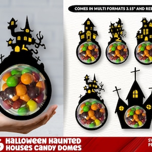 Halloween Candy Dome SVG Bundle, Haunted House Candy Dome Svg, Candy ...