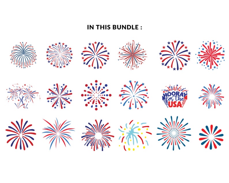 4th of July Svg Bundle Fireworks Svg & Png, 4th of July Fireworks, USA ...