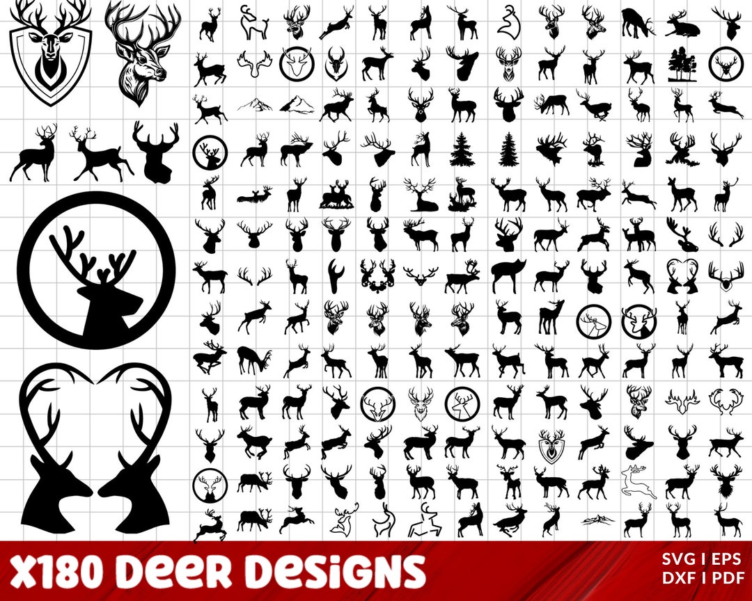 Deer SVG Bundle, Deer PNG Bundle, Deer Clipart, Deer SVG Cut Files for ...