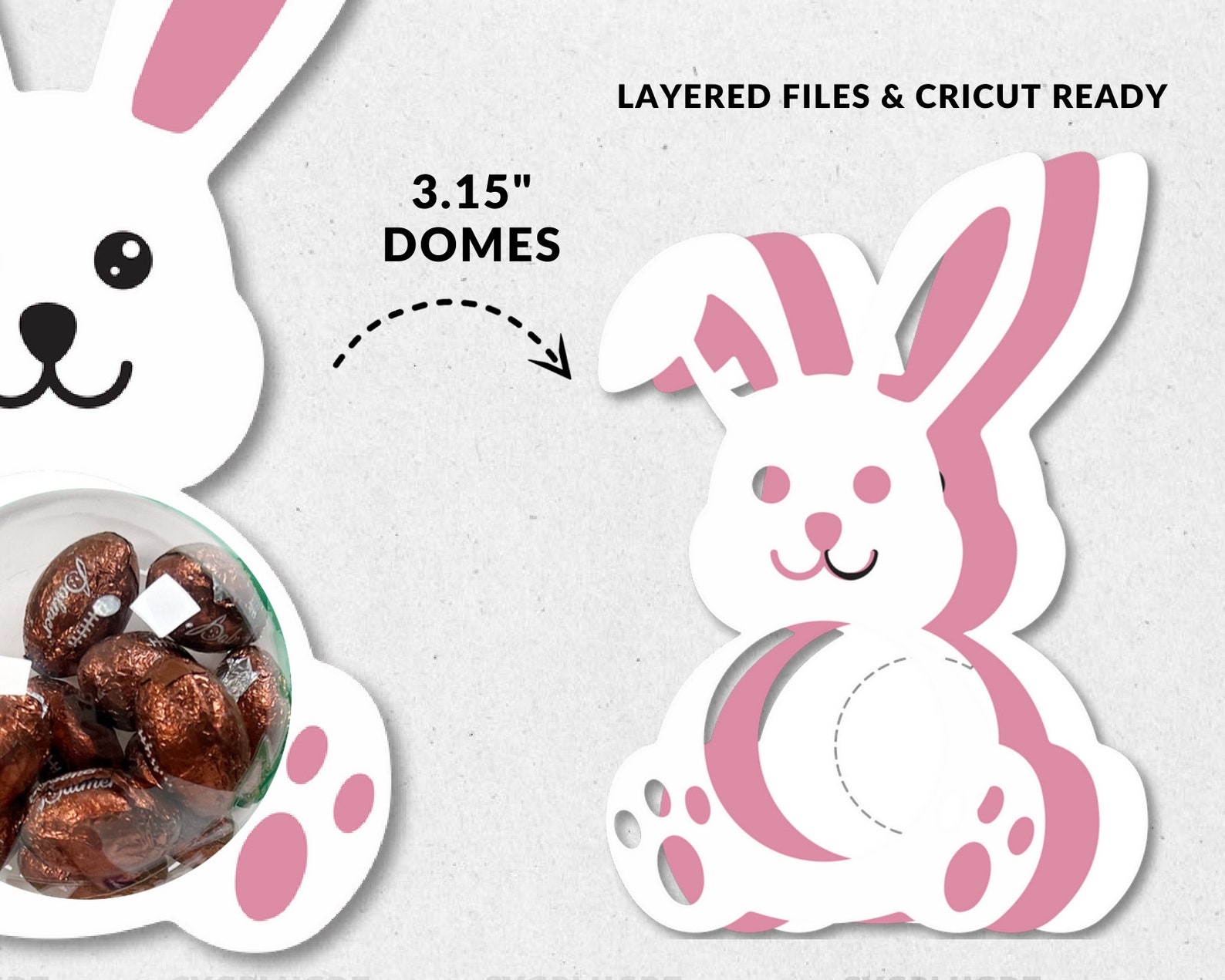 Easter Candy Dome SVG Bundle, Easter Candy Holder SVG, Bunny Candy ...