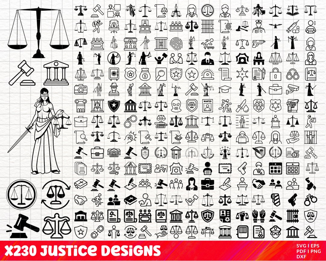 Justice SVG Bundle, Justice PNG Bundle, Justice Clipart, Scale of ...