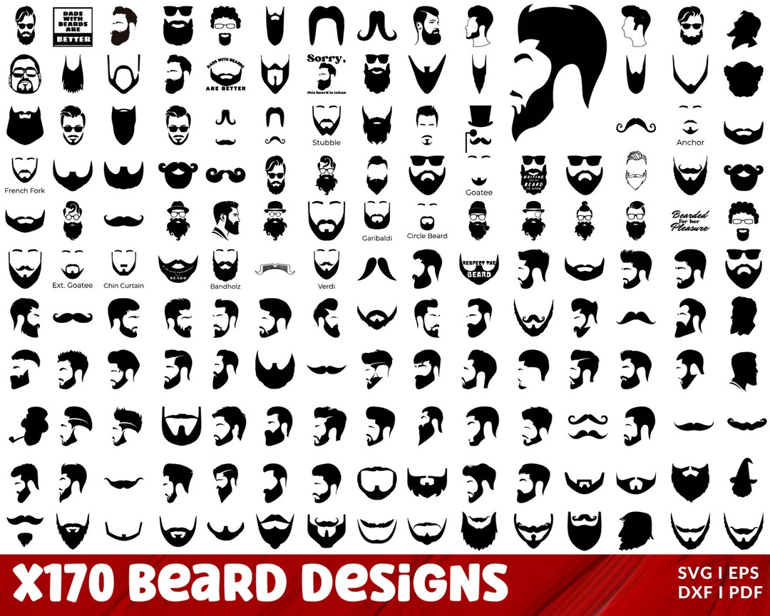 Beard SVG Bundle, Beard PNG Bundle, Beard Clipart, Beard SVG Cut Files ...