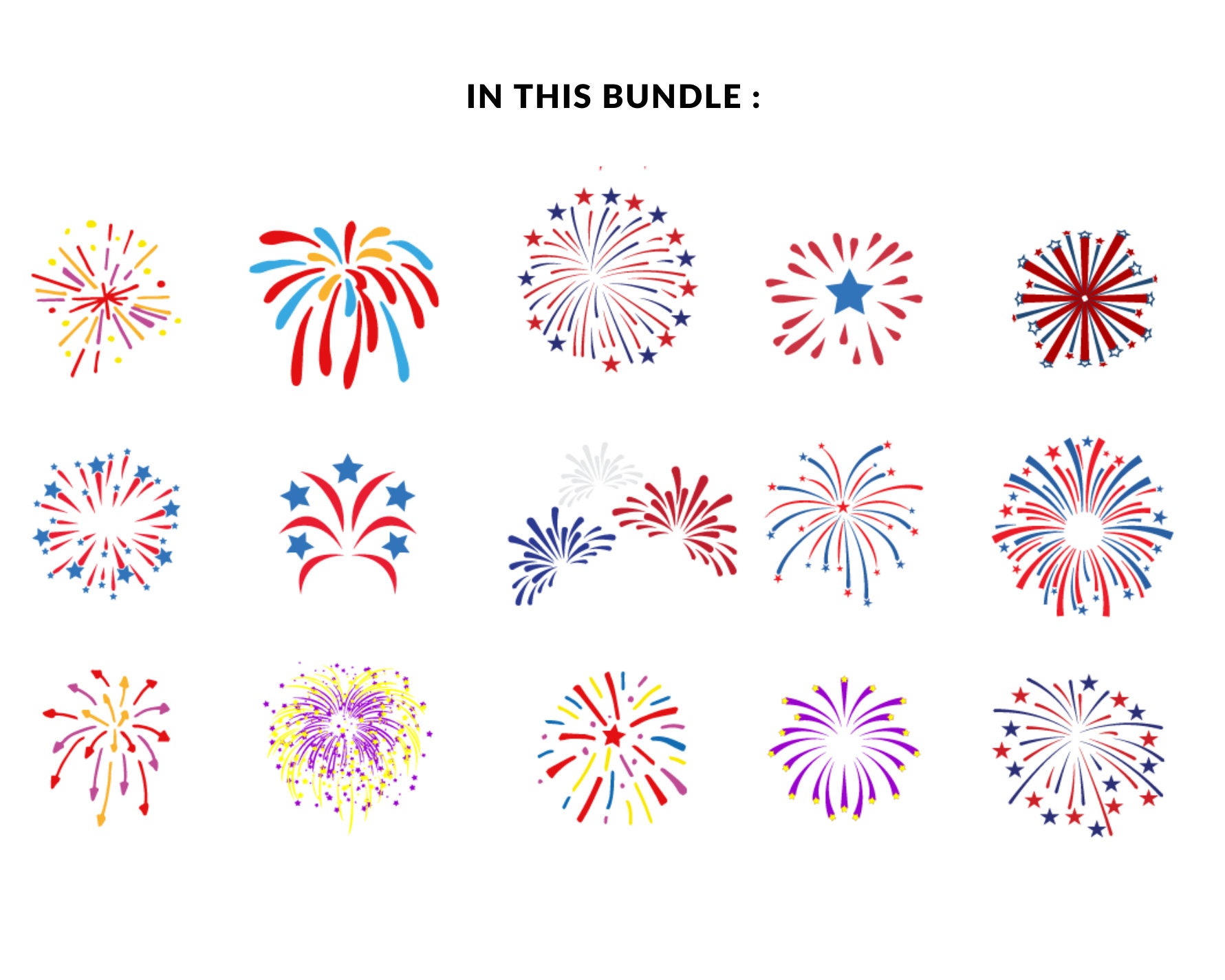 4th of July Svg Bundle Fireworks Svg & Png, 4th of July Fireworks, USA ...