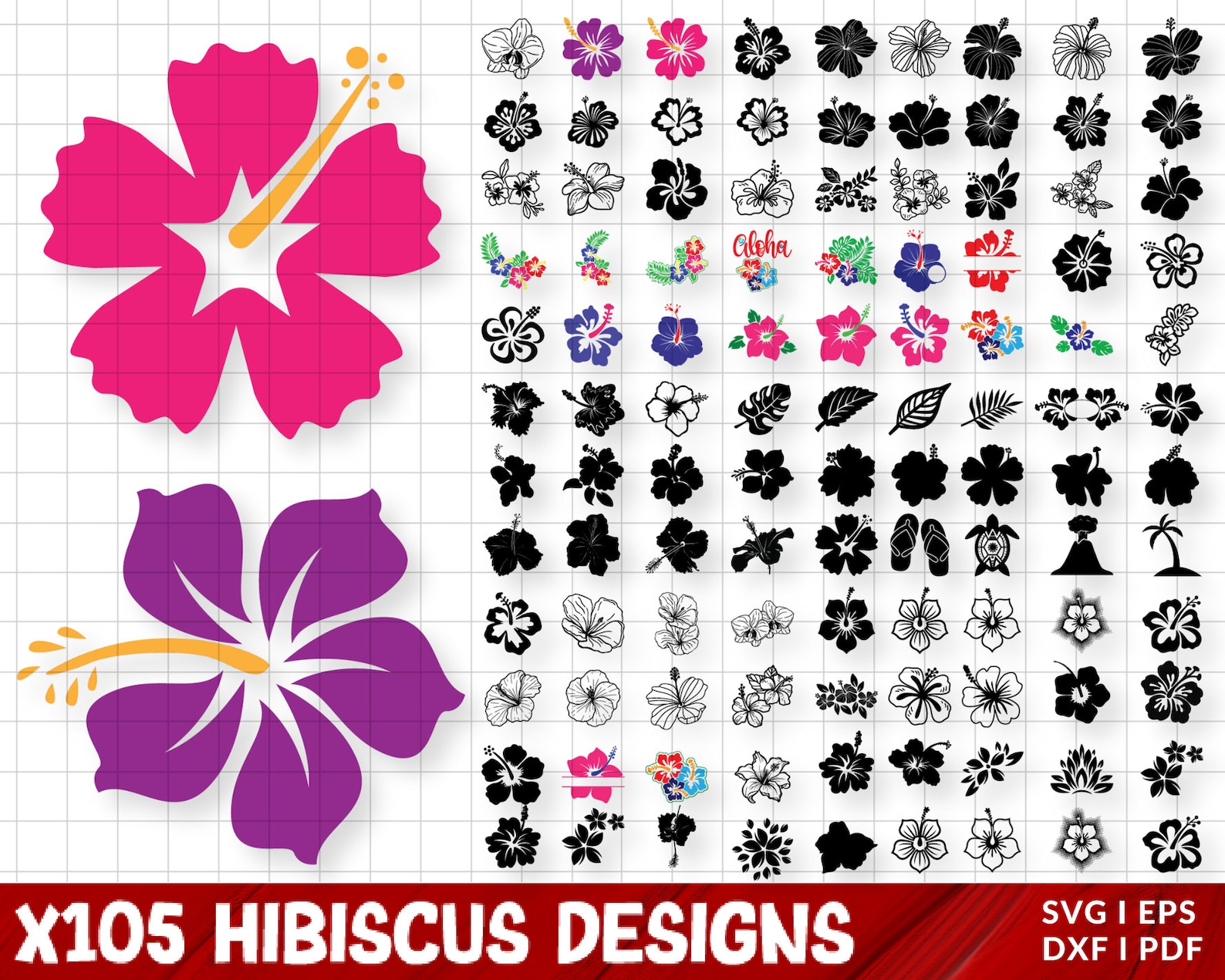 Hibiscus Svg, Tropical Flower Svg, Hawaiian Flower Svg, Flowers Svg ...
