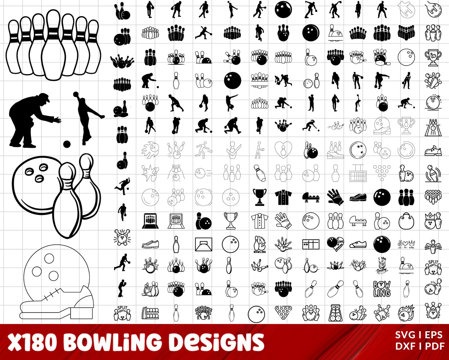 Bowling SVG Bundle, Bowlingpng Bundle, Bowling Clipart, Bowling SVG Cut ...
