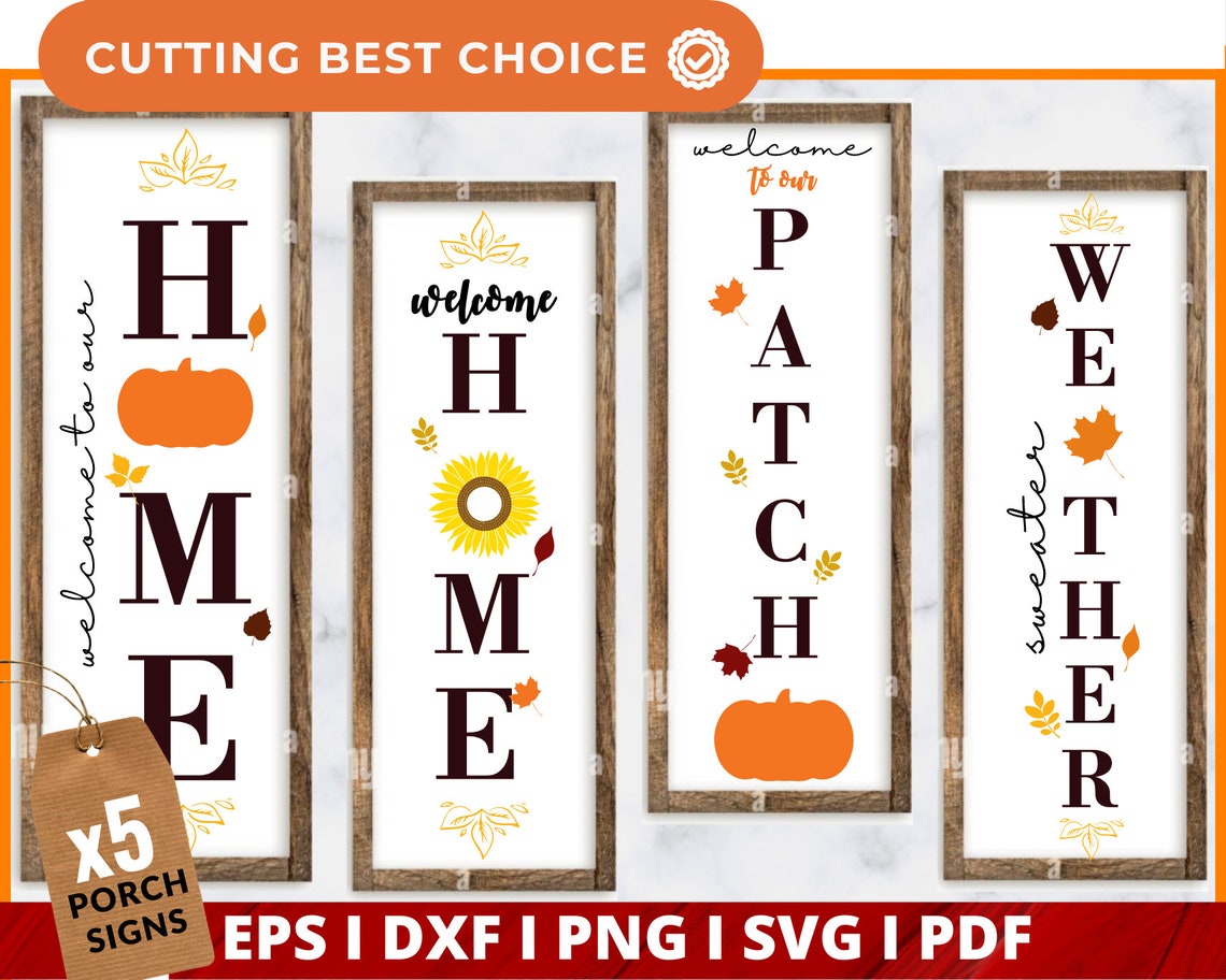 Fall Porch Sign Svg Bundle Thanksgiving Porch Sign Svg - Etsy