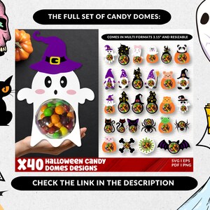 Halloween Candy Dome SVG Bundle, Ghost Candy Dome Svg, Candy Ornaments ...