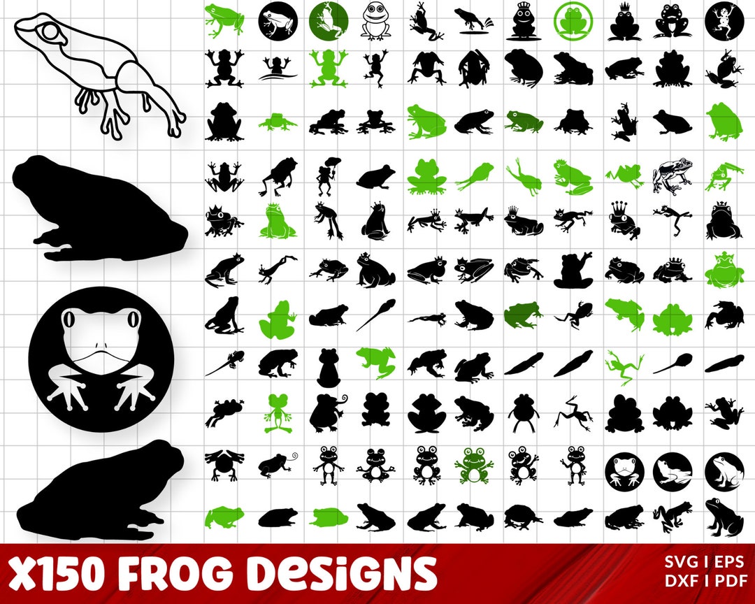 Frog SVG Bundle, Frog PNG Bundle, Frog Clipart, Frog SVG Cut Files for ...