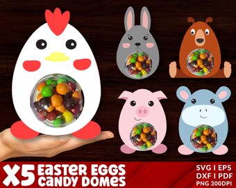 Easter Candy Dome SVG Bundle, Easter Candy Holder SVG, Bunny Candy ...