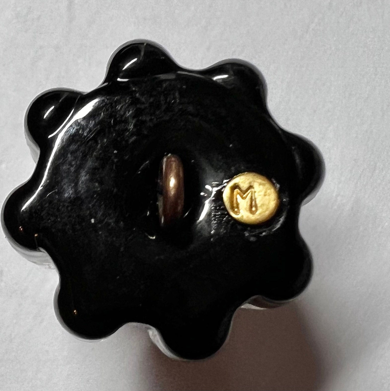 Studio Button With Hand Hammered Fine Silver Pelican Encased in a ...