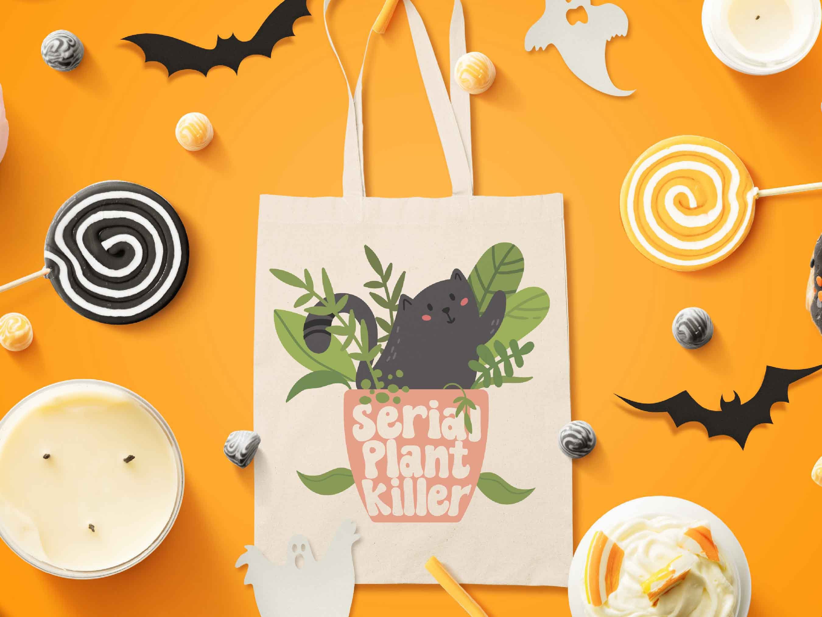 Serial Plant Killer Funny Kawaii Black Cat Tote Bag Gift for - Etsy
