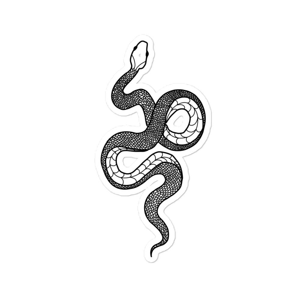 Linework Snake Sticker - Etsy