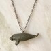 Gold Manatee Charm Pendant Necklace, Manatee Necklace, Dainty Gold ...