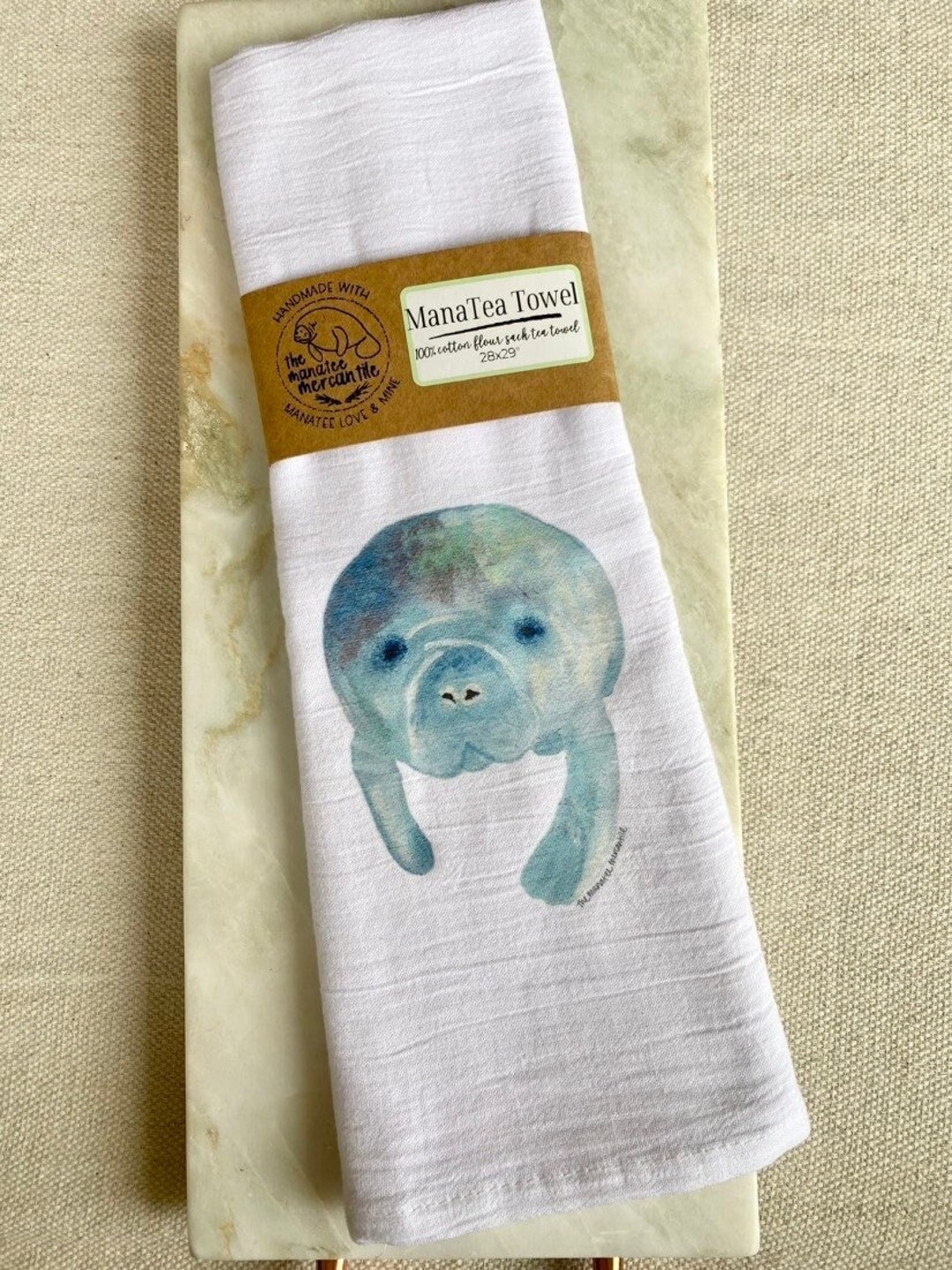 Manatee Tea Towel Gift for Manatee Lover Decorative Cotton - Etsy