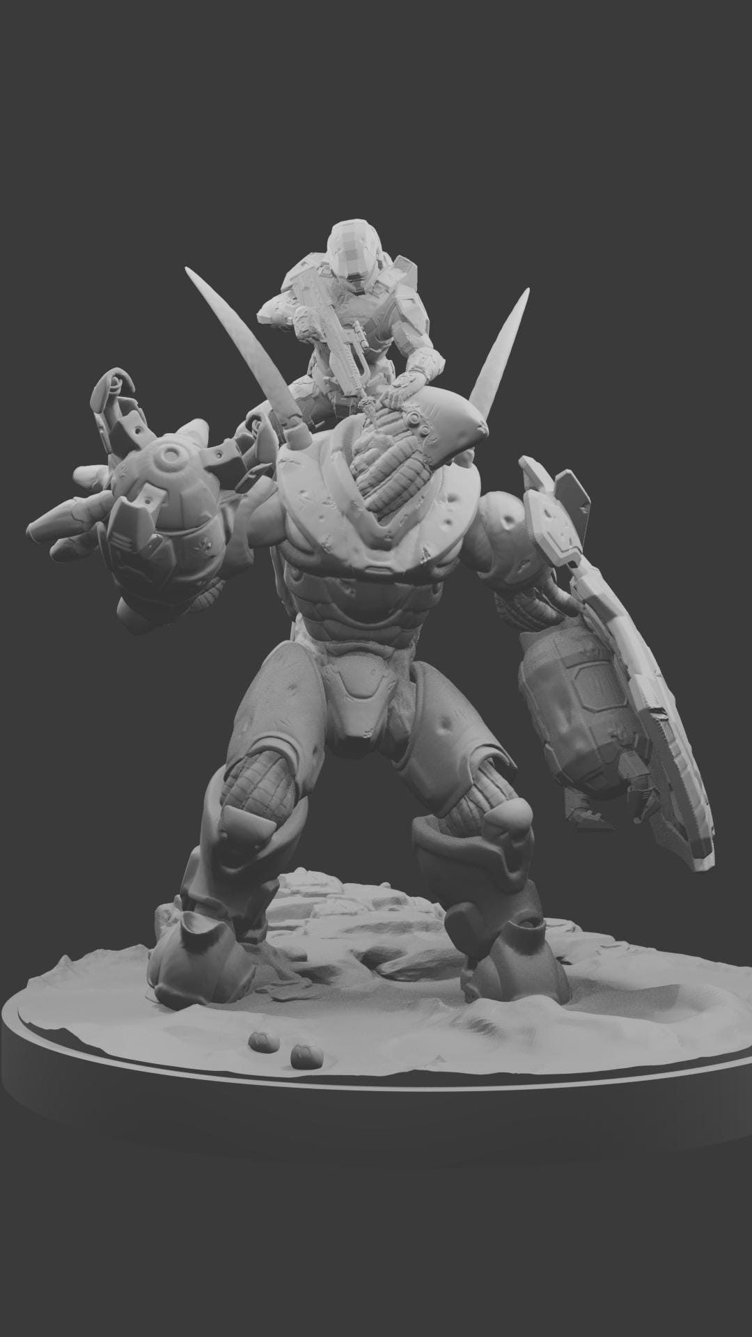 Chief Vs Hunter Statue 3D Model - Etsy