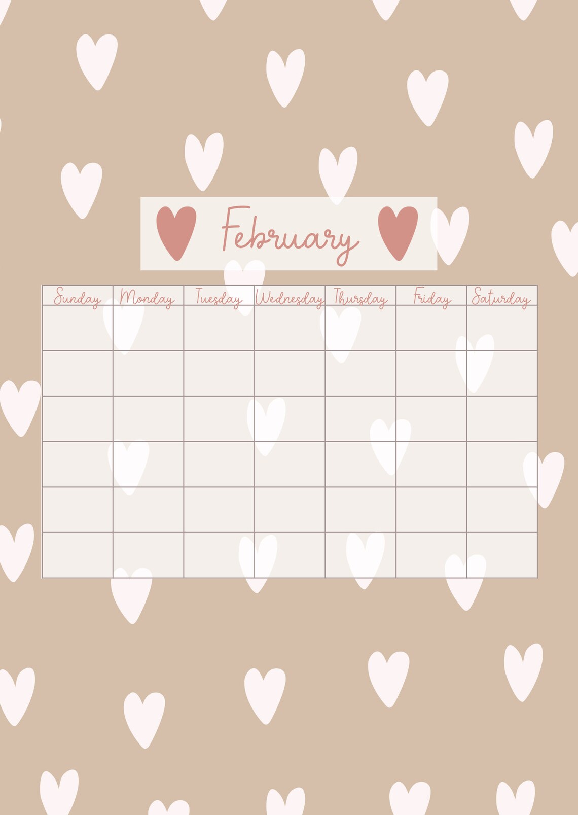 Boho Monthly Calendar Printable | Seasonal Planner, Undated Wall ...