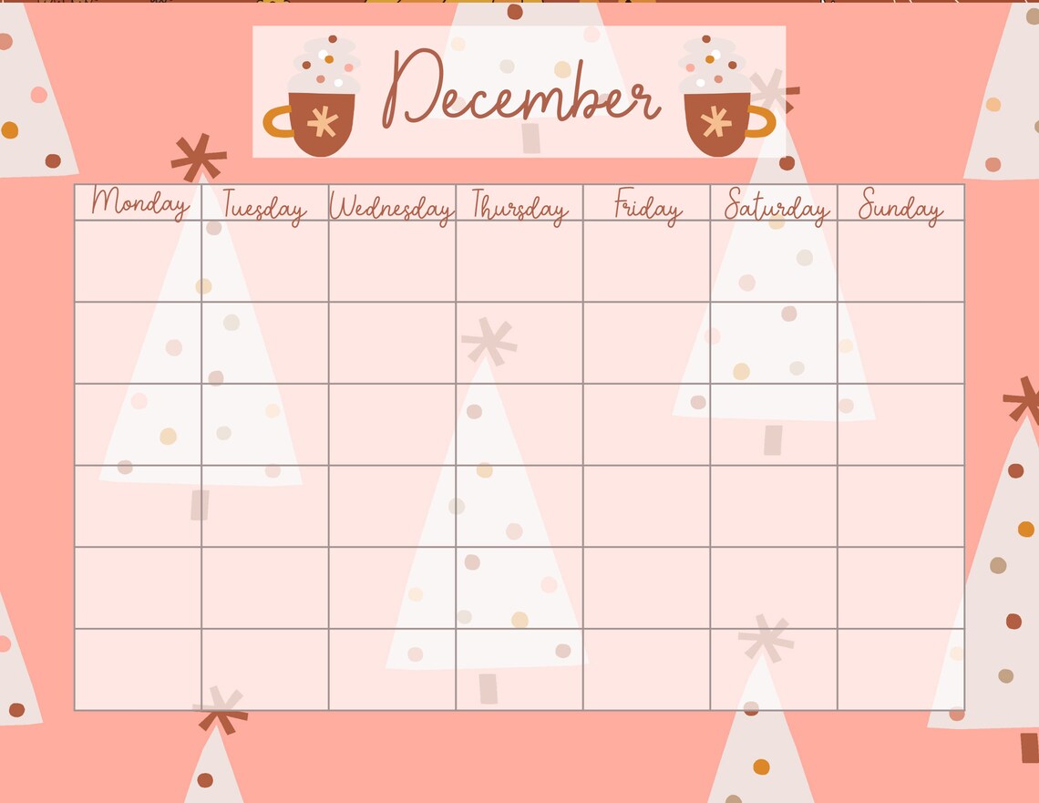Boho Monthly Calendar Printable Boho Calendar Blank Seasonal - Etsy