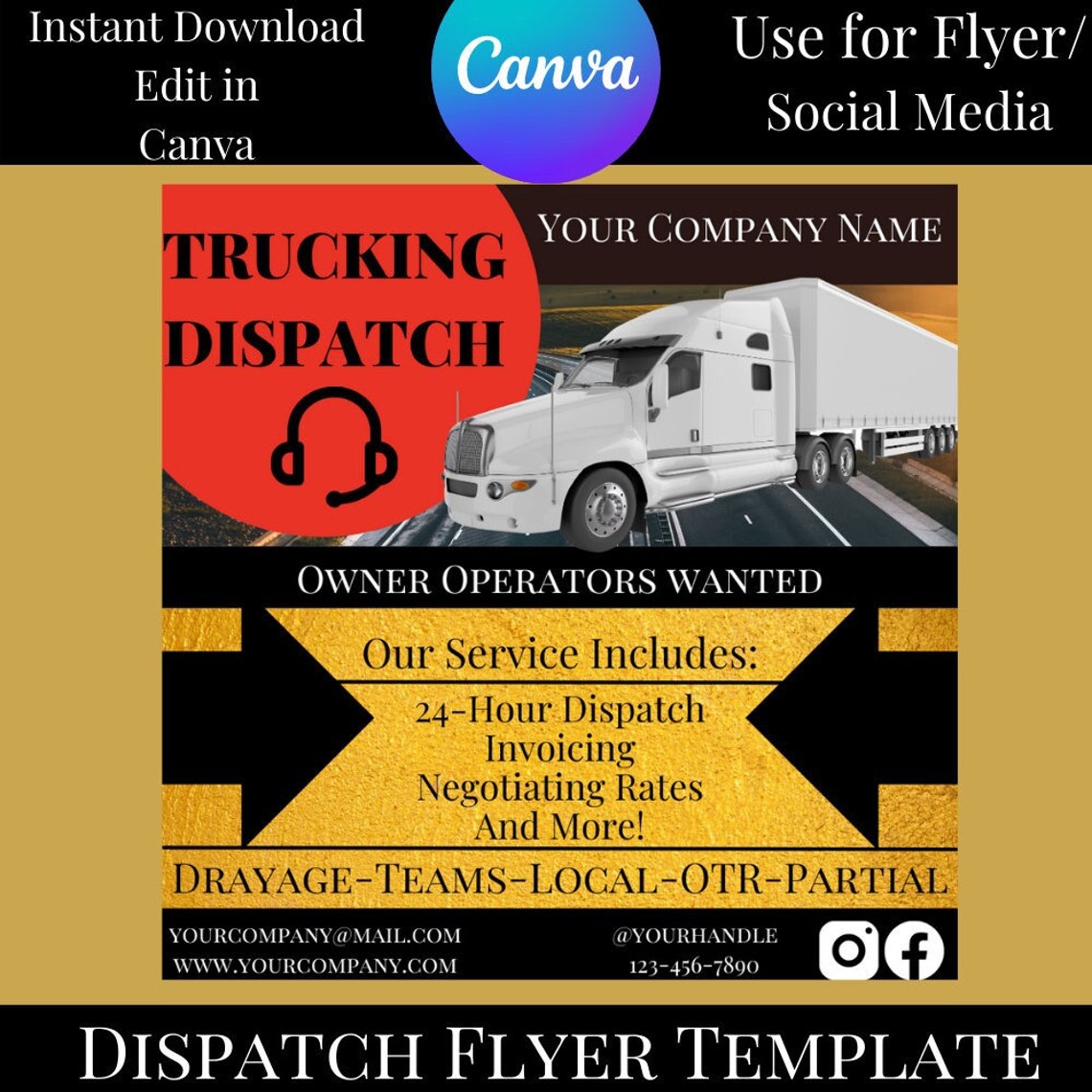 Flyer for Dispatch Services,freight Dispatch, Dispatcher Social Media ...