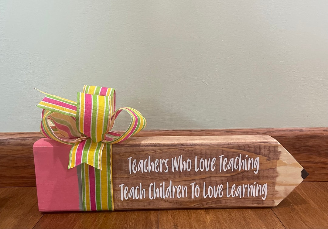 Wood Pencil Decor, Teacher Gift, Desk Decor, Teacher Gift, Inexpensive ...