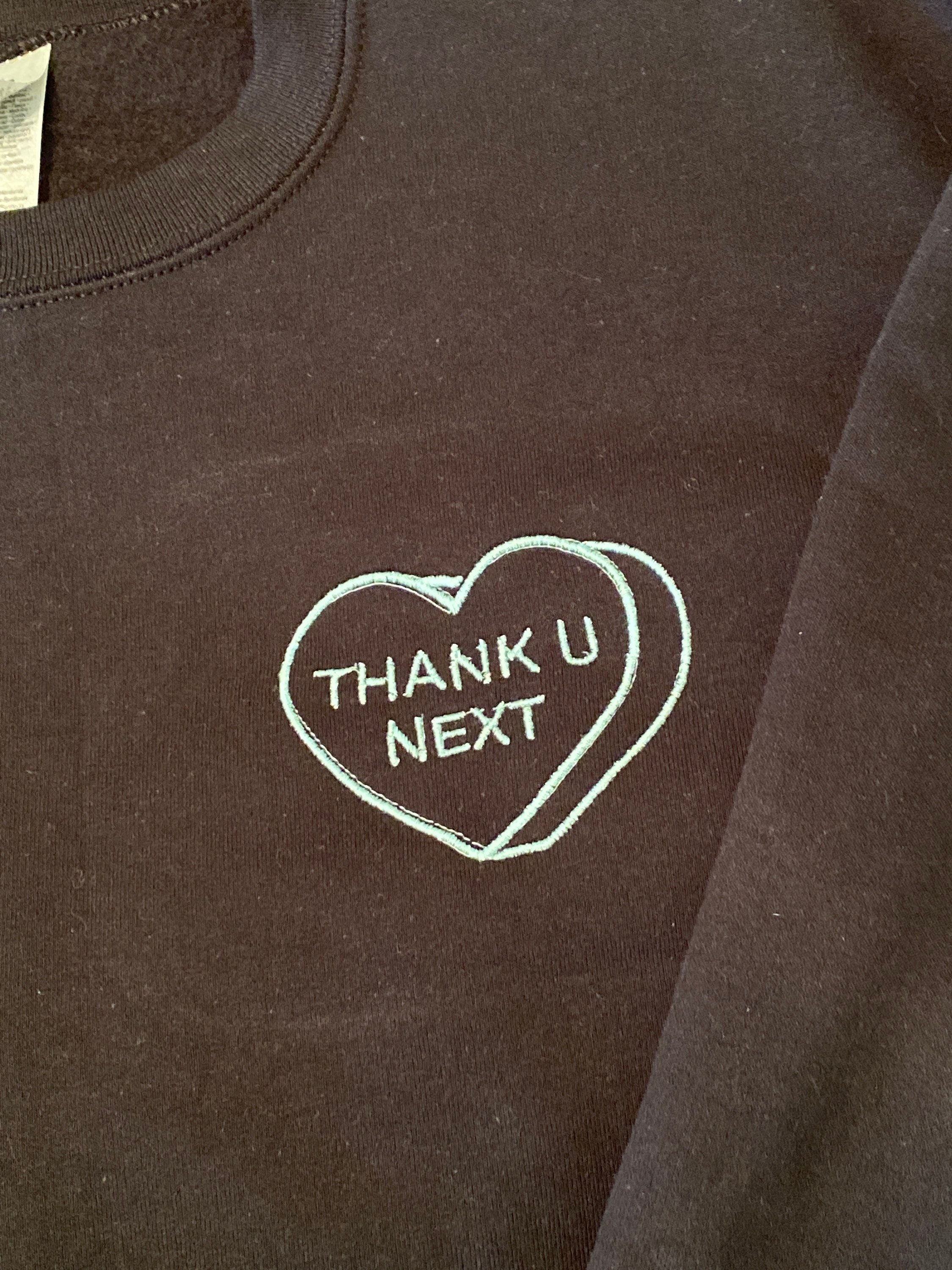 Thank U Next Ariana Grande Inspired Embroidered Sweatshirt - Etsy