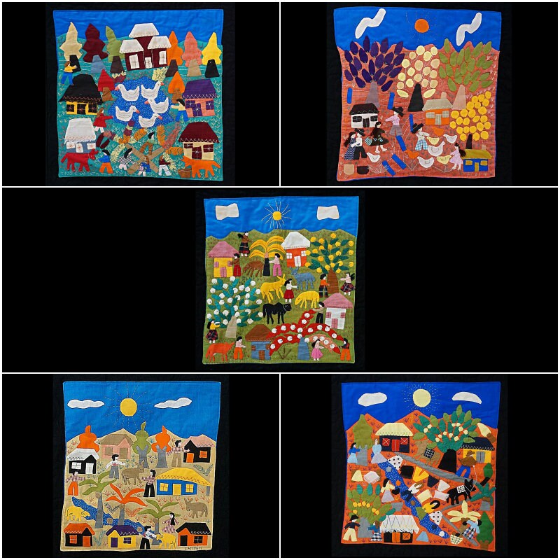 Hand Sewn Quilt and Two Pillows Which Feature 25 Vintage c1979 Hand ...