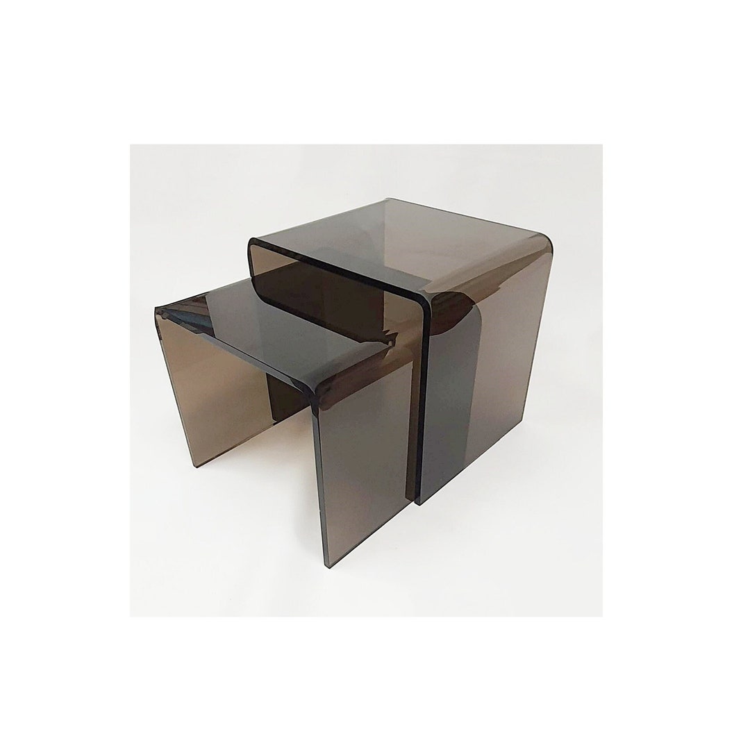 Beautiful, Artisan-made, Sere/smoke-color Lucite Nesting Tables - Etsy