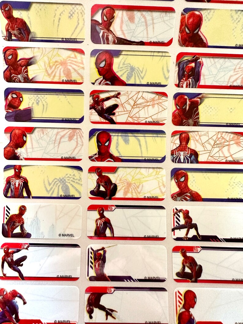 Spiderman Waterproof Name Sticker Label, Daycare Label, School Supply ...