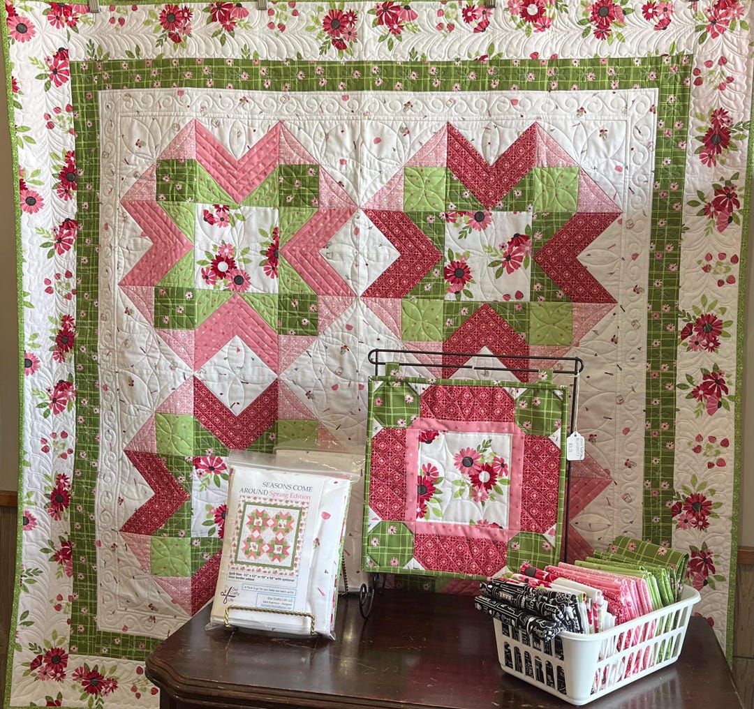 Seasons Come Around Spring Quilt Kit, Finishes 52" X 52" Using Flower ...