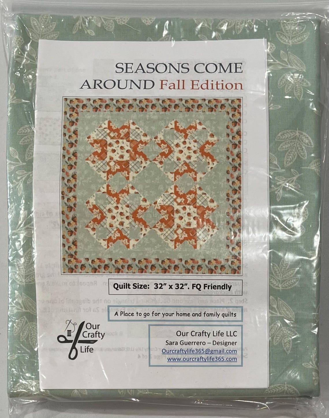 Shades of Autumn SCA Fall Quilt Kit, Finishes 32