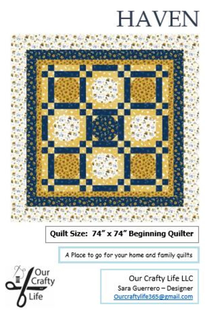 Haven Quilt Pattern PDF Digital Download Shown in Honey Bees and ...