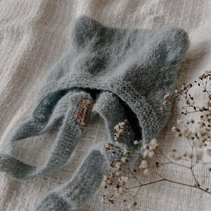 Little Bear Bonnet, Baby Knitted Hat, Baby Bonnet, Photoprops, Alpaca ...