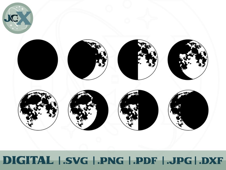 Lunar Phases Bundle - Silhouette SVG Pack - Etsy