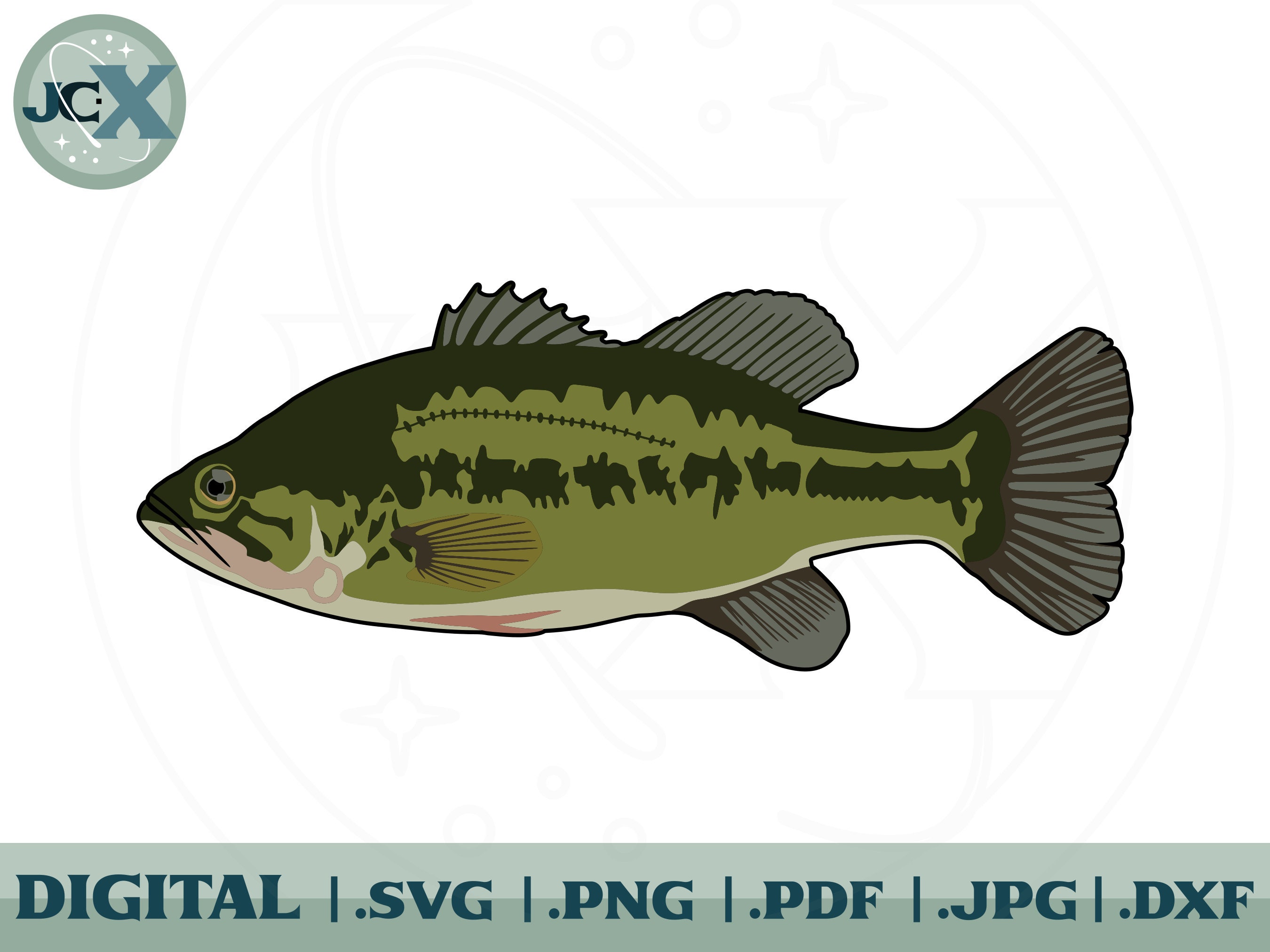 Freshwater Largemouth Bass - Illustration - Layered SVG - Etsy
