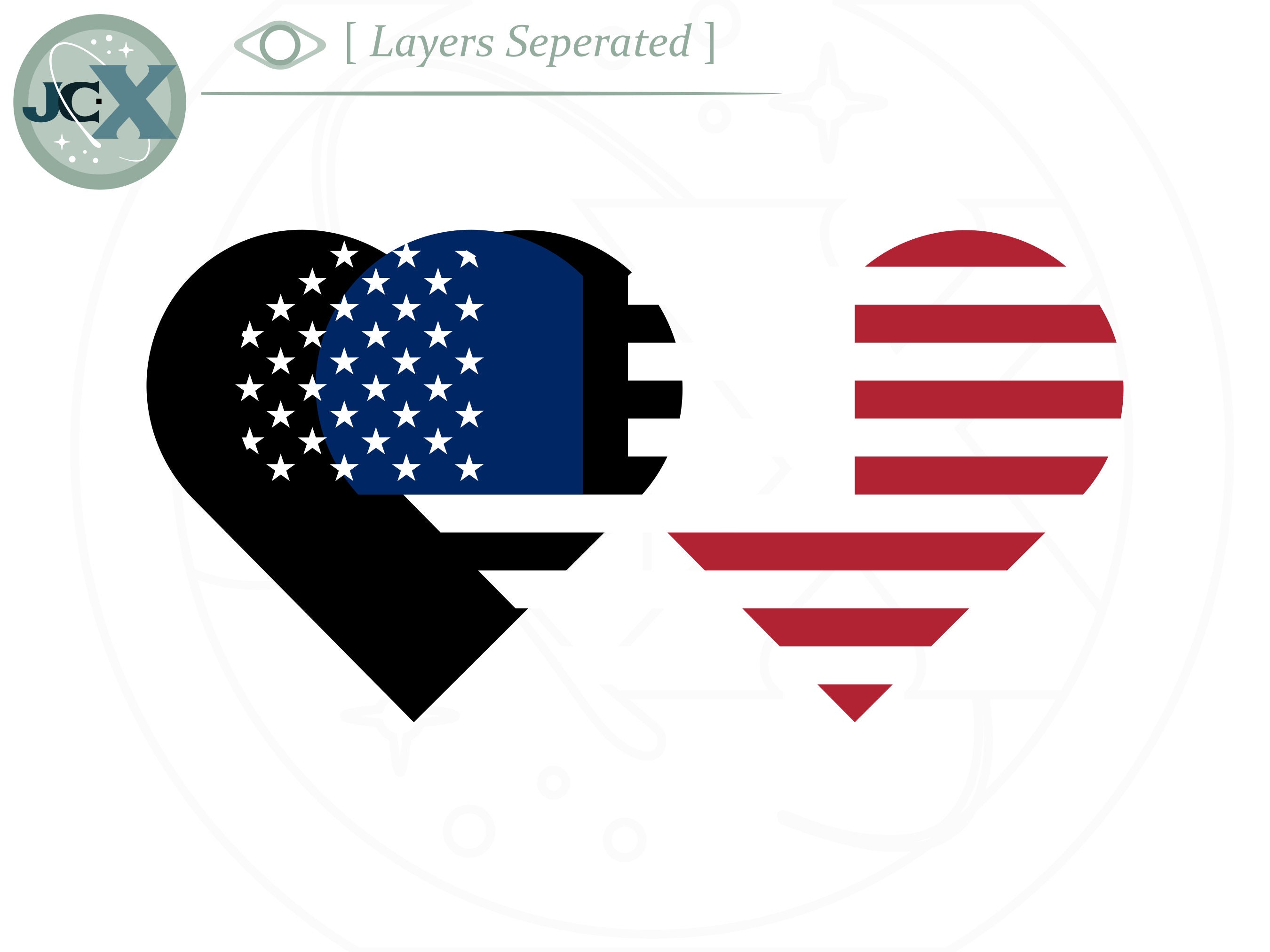 American US Heart Flag - Layered SVG - Etsy