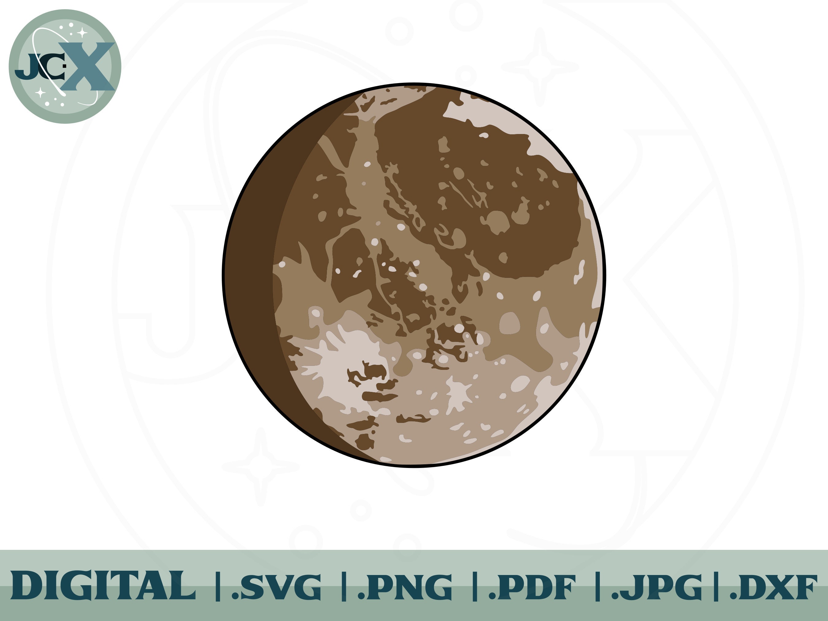 Moon of Jupiter Ganymede - Layered SVG - Illustration - Etsy